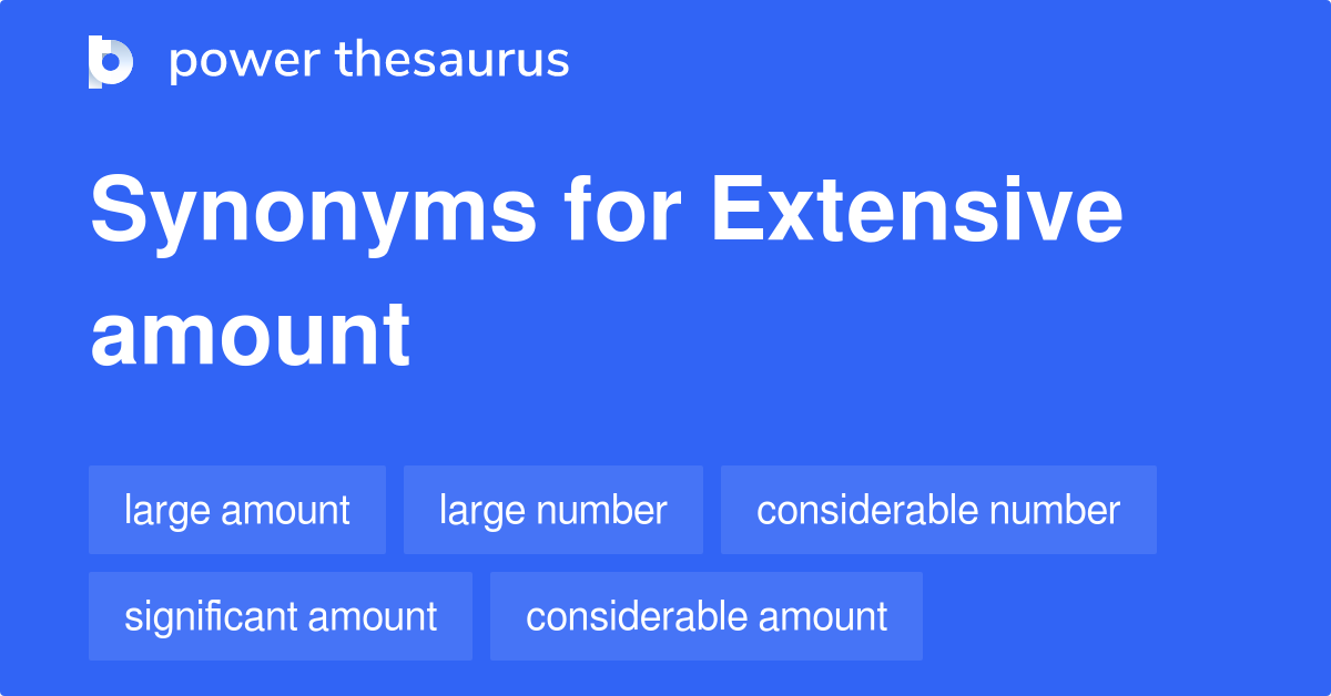 EXTENSIVE AMOUNT Synonyms: 720 Similar Words & Phrases