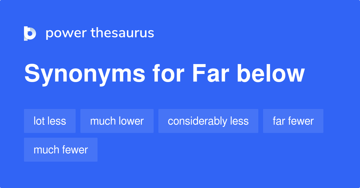 FAR BELOW Synonyms: 51 Similar Words & Phrases