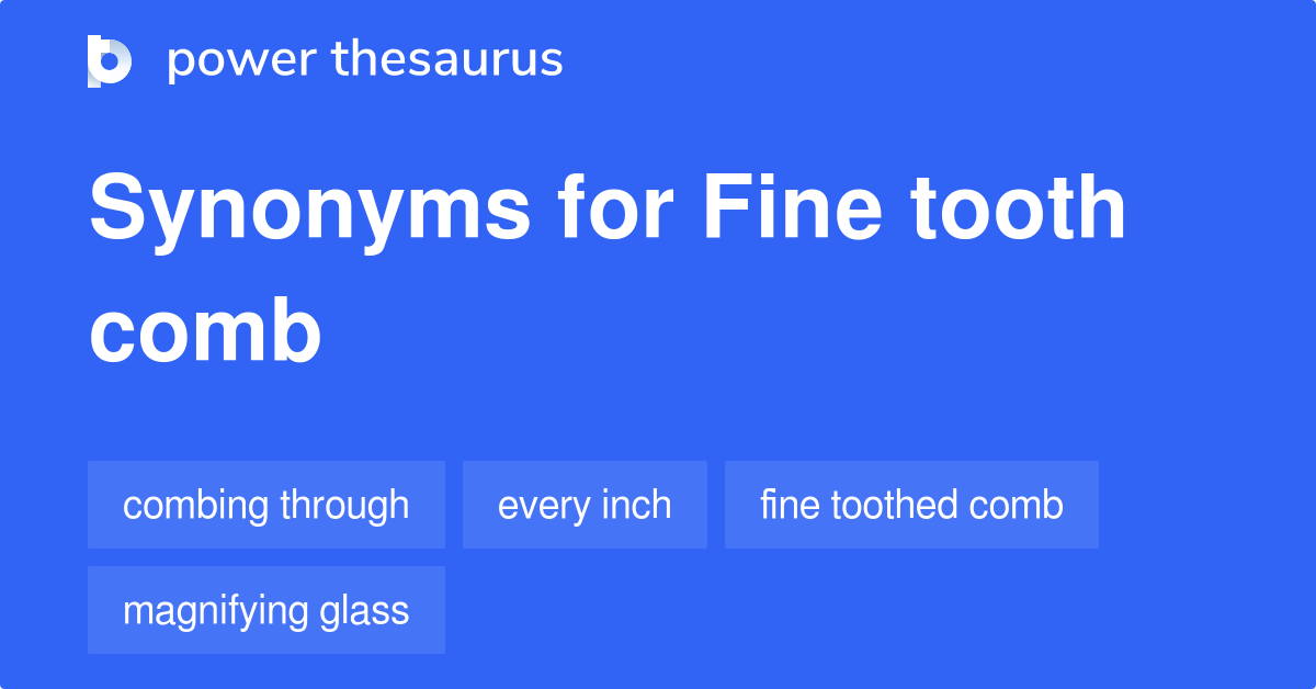 FINE TOOTH COMB Synonyms: 14 Similar Phrases
