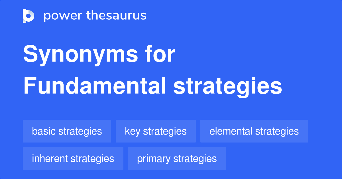 Fundamental Strategies synonyms - 162 Words and Phrases for Fundamental ...
