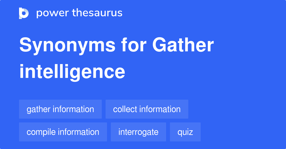 Gather Intelligence synonyms - 285 Words and Phrases for Gather ...
