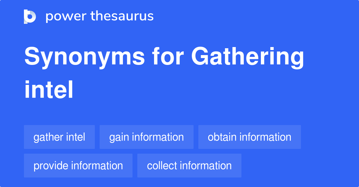 GATHERING INTEL Synonyms: 173 Similar Words & Phrases