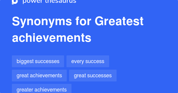 Greatest Achievements synonyms - 79 Words and Phrases for Greatest ...