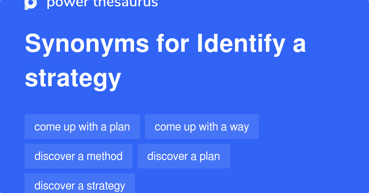 Identify A Strategy synonyms - 47 Words and Phrases for Identify A Strategy