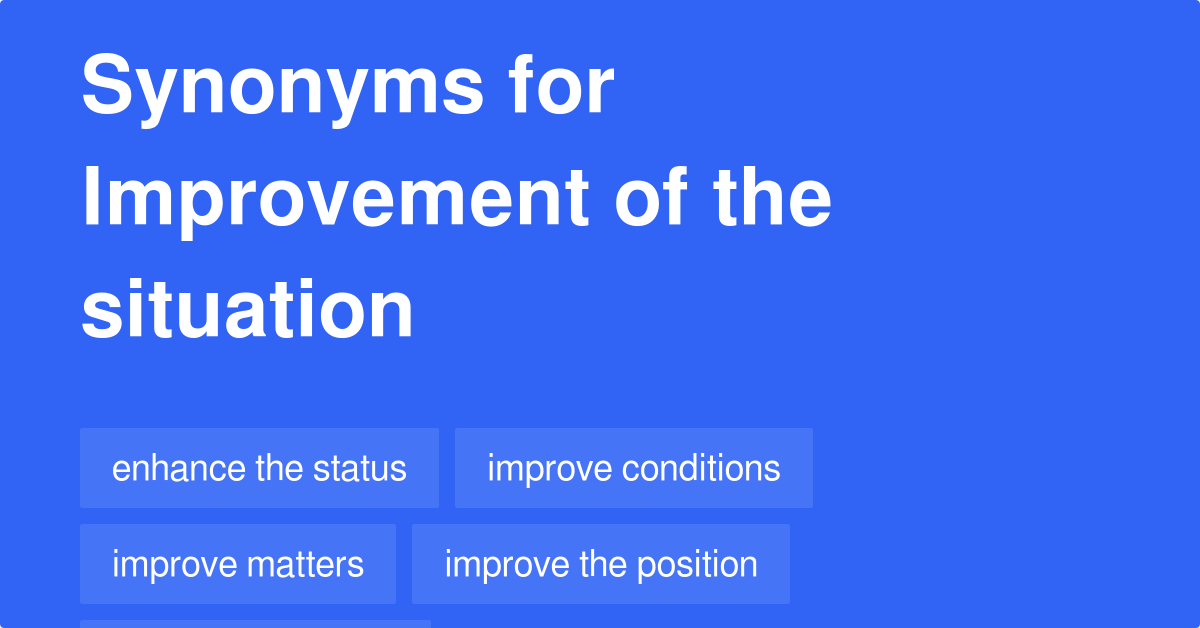 Improvement Of The Situation synonyms - 64 Words and Phrases for ...