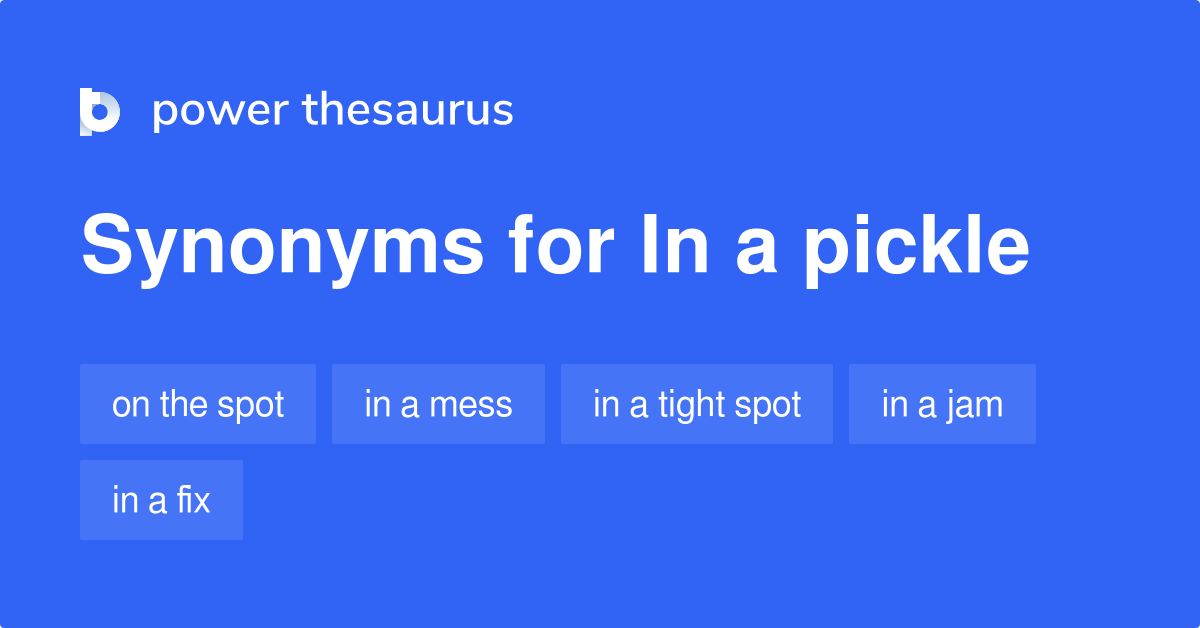 IN A PICKLE Synonyms: 568 Similar Words & Phrases