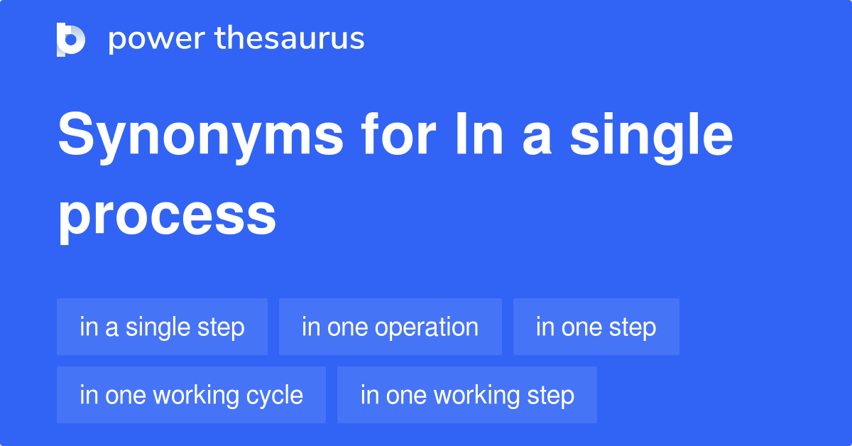 In A Single Process synonyms - 36 Words and Phrases for In A Single Process