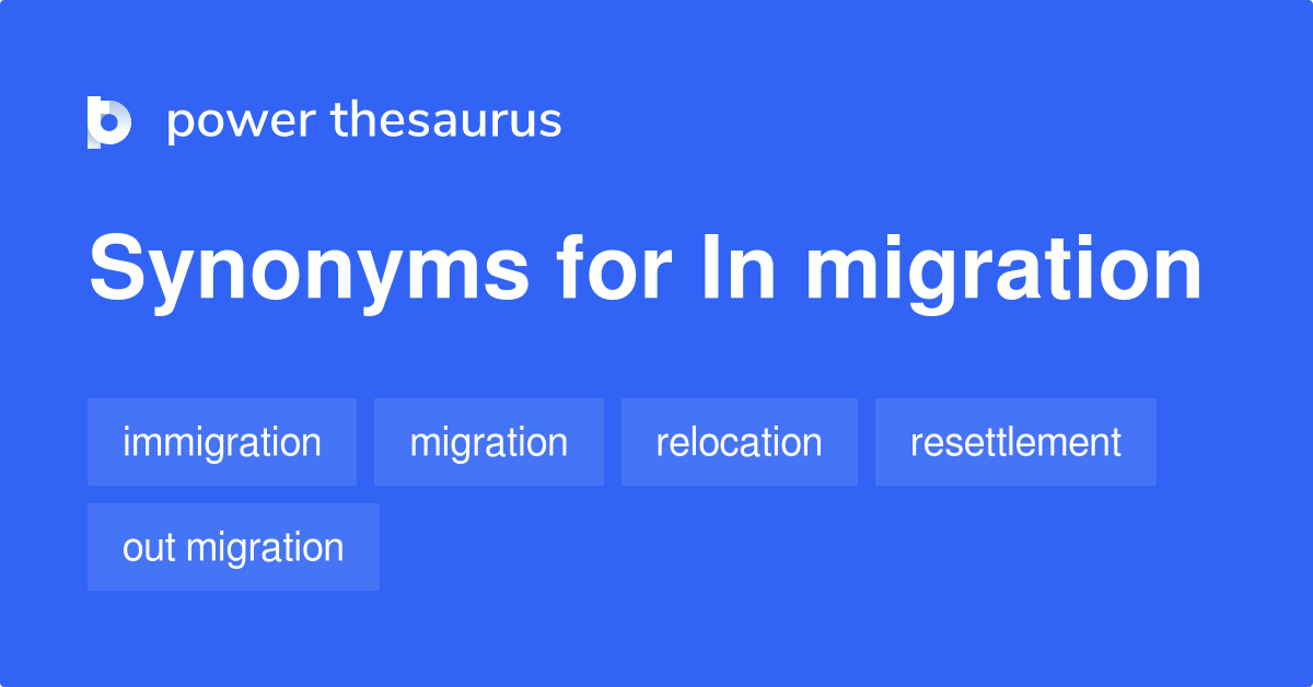 In Migration synonyms - 40 Words and Phrases for In Migration