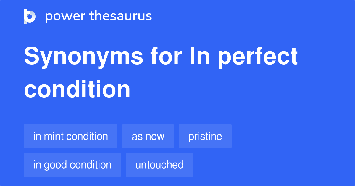 IN PERFECT CONDITION Synonyms: 233 Similar Words & Phrases