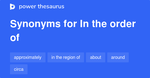 IN THE ORDER OF Synonyms: 46 Similar Words & Phrases