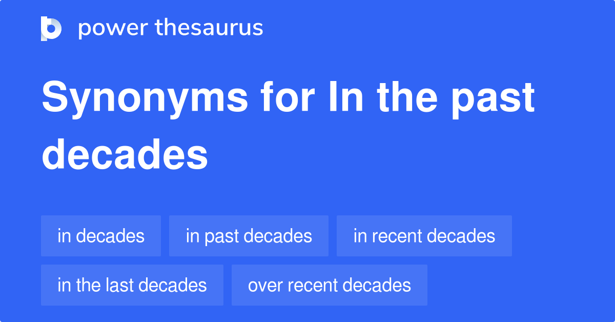 In The Past Decades synonyms - 36 Words and Phrases for In The Past Decades