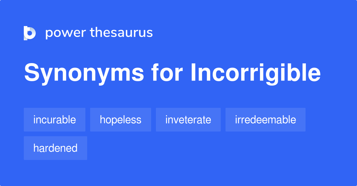 INCORRIGIBLE Synonyms: 567 Similar Words & Phrases
