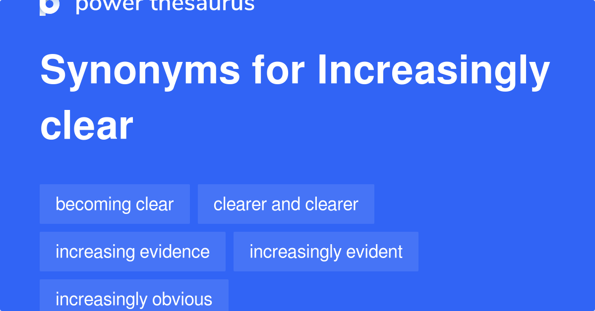 INCREASINGLY CLEAR Synonyms: 198 Similar Words & Phrases
