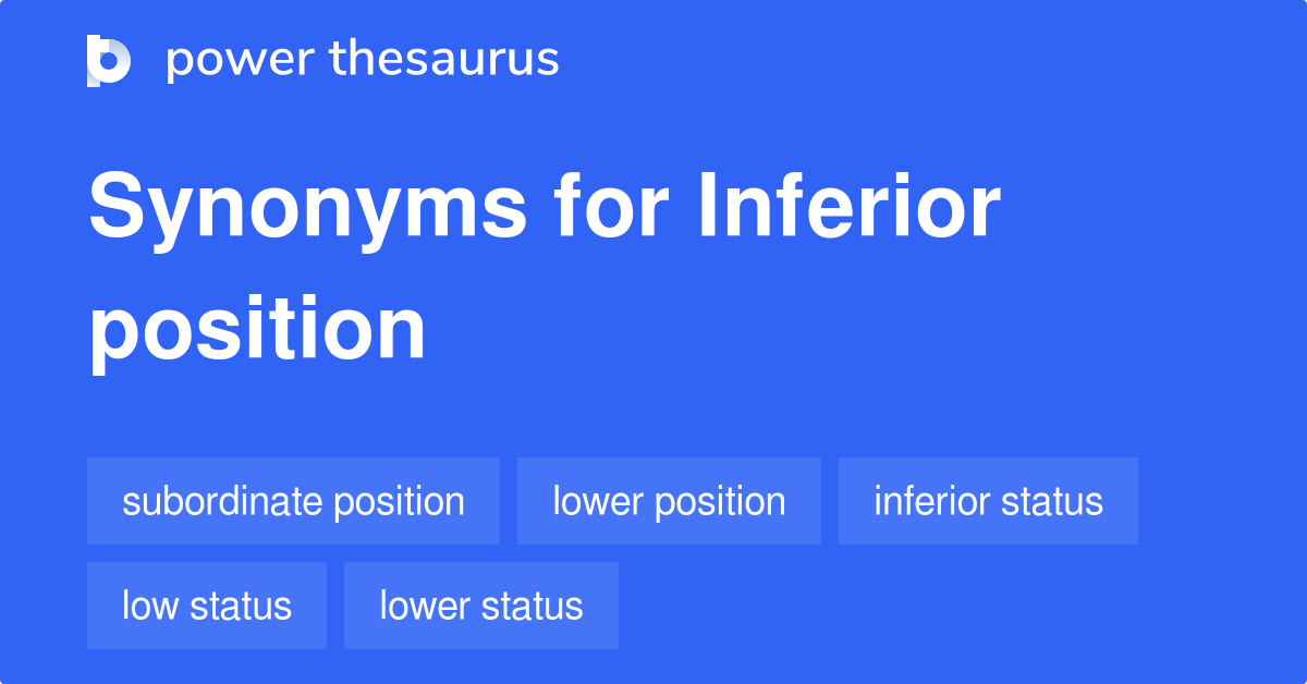 INFERIOR POSITION Synonyms: 294 Similar Words & Phrases