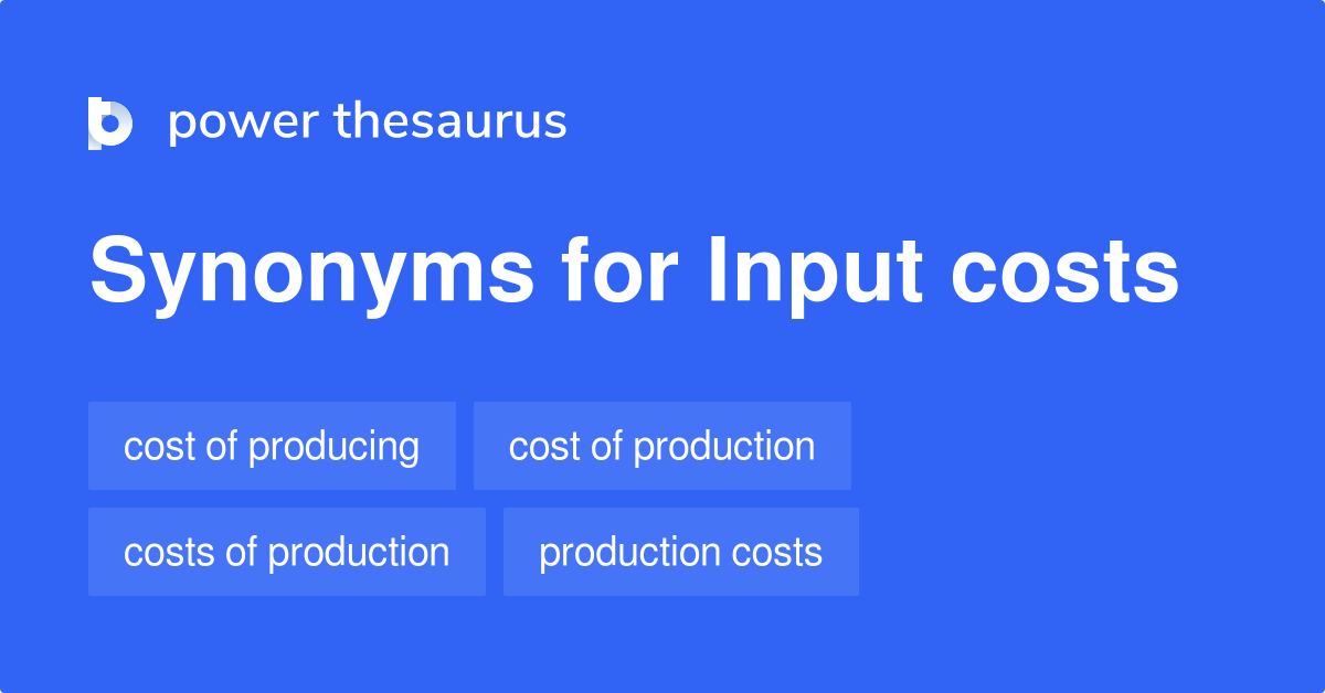 INPUT COSTS Synonyms: 44 Similar Phrases