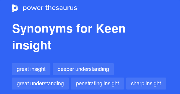 KEEN INSIGHT Synonyms: 268 Similar Words & Phrases