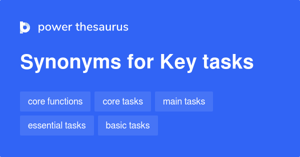 KEY TASKS Synonyms: 179 Similar Phrases