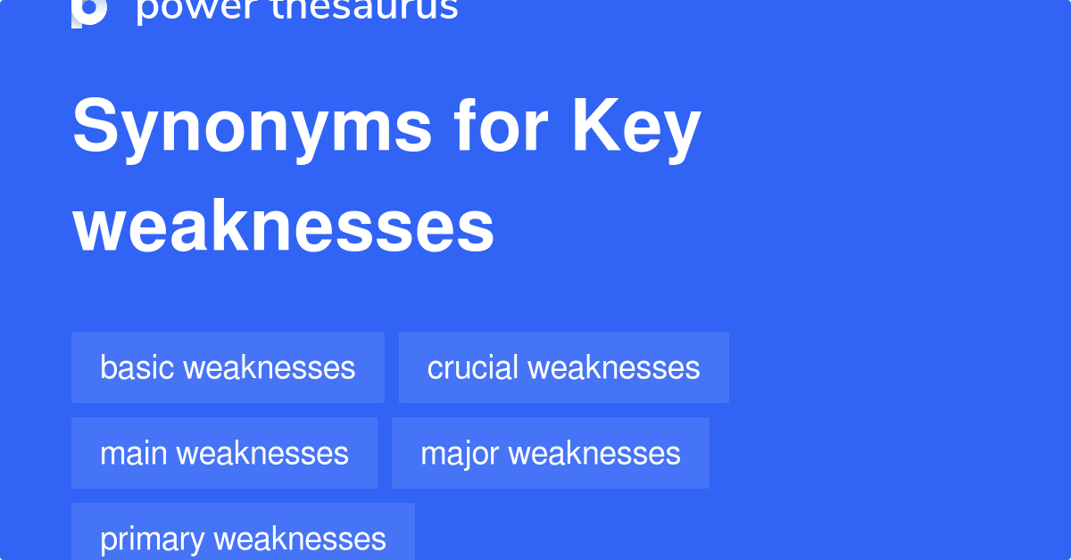 KEY WEAKNESSES Synonyms: 77 Similar Phrases