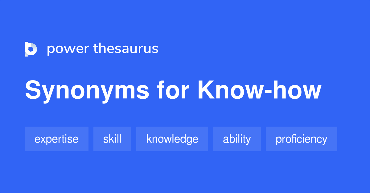 KNOW-HOW Synonyms: 176 Similar Words & Phrases