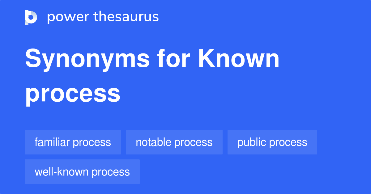 Known Process synonyms - 8 Words and Phrases for Known Process