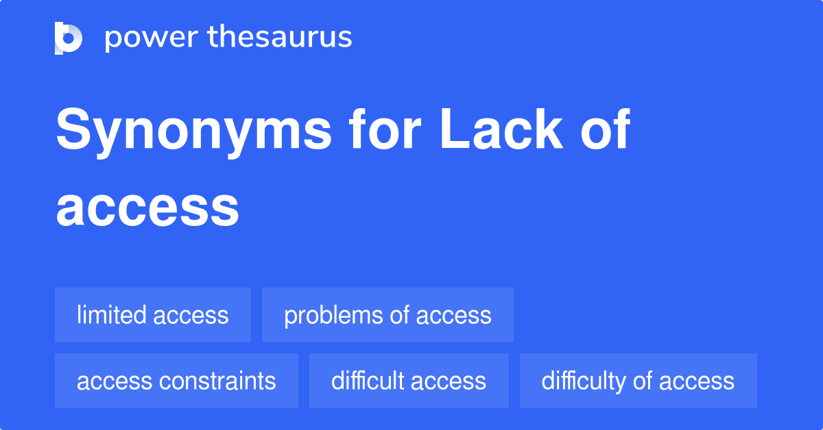 LACK OF ACCESS Synonyms: 139 Similar Words & Phrases