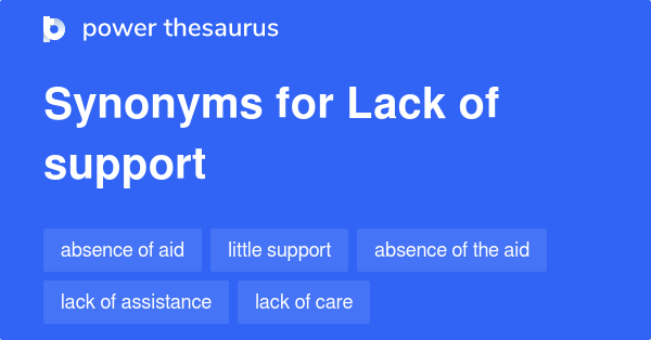 LACK OF SUPPORT Synonyms: 116 Similar Words & Phrases