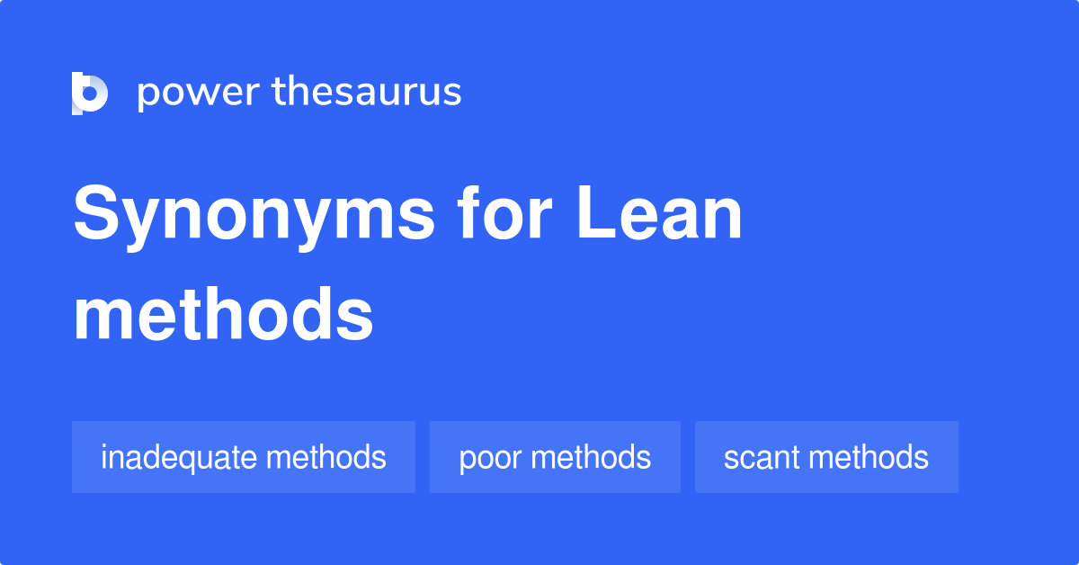 20 LEAN METHODS Synonyms