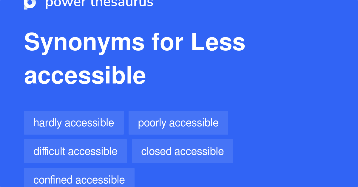 LESS ACCESSIBLE Synonyms: 356 Similar Words & Phrases