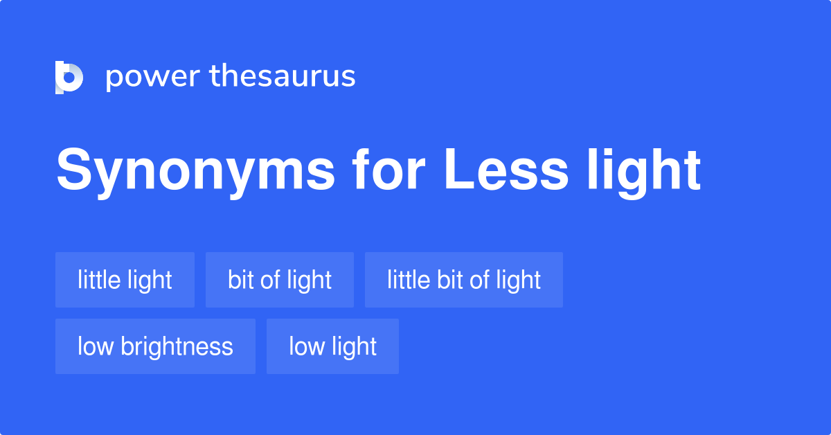 LESS LIGHT Synonyms: 74 Similar Words & Phrases