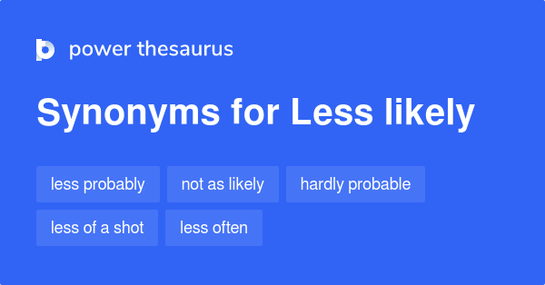 LESS LIKELY Synonyms: 112 Similar Words & Phrases