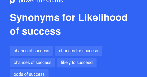LIKELIHOOD OF SUCCESS Synonyms: 136 Similar Words & Phrases