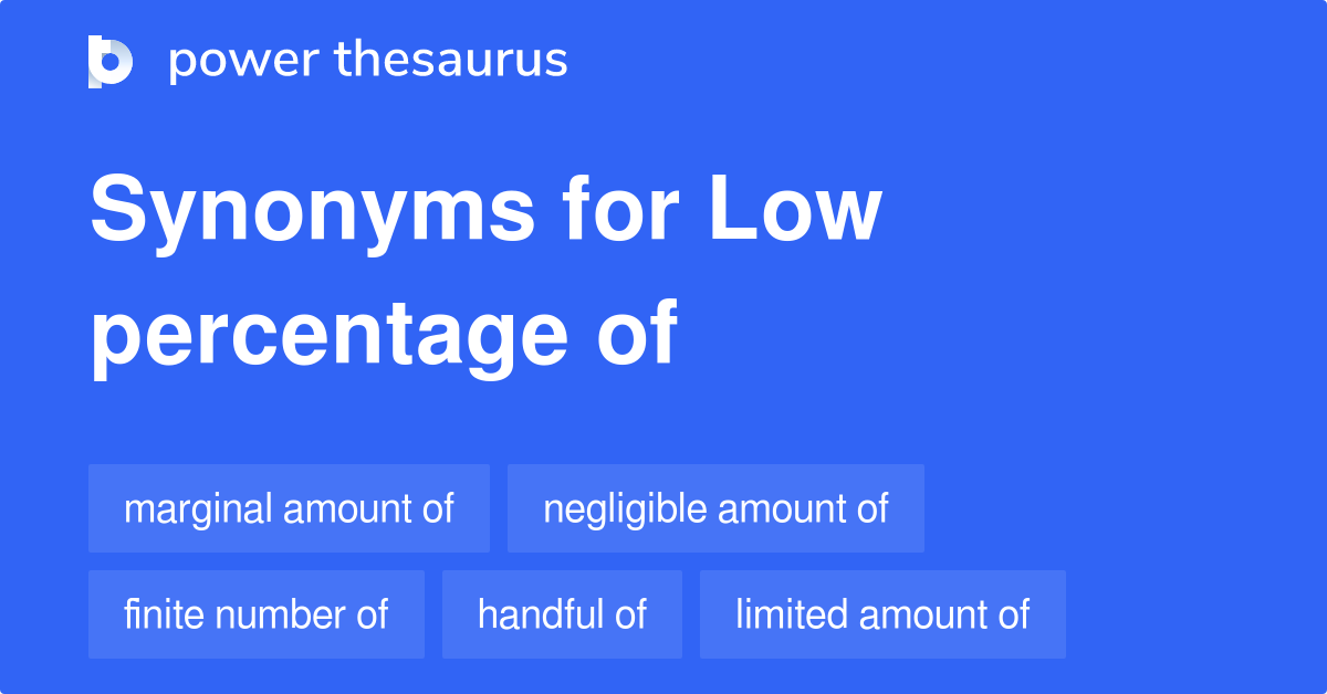 547 LOW PERCENTAGE OF Synonyms