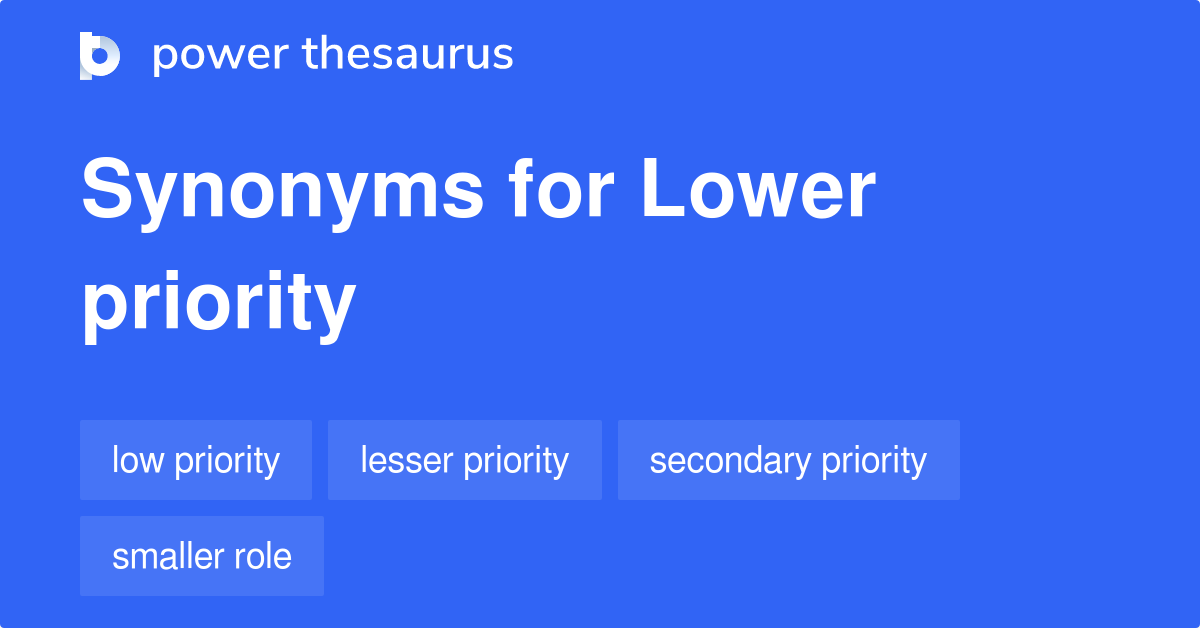 LOWER PRIORITY Synonyms: 173 Similar Words & Phrases