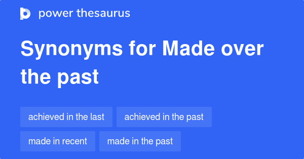 Made Over The Past synonyms - 43 Words and Phrases for Made Over The Past