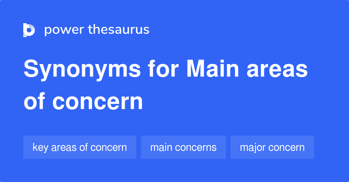 MAIN AREAS OF CONCERN Synonyms: 43 Similar Phrases