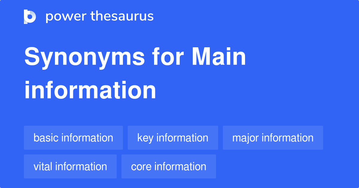 88 MAIN INFORMATION Synonyms