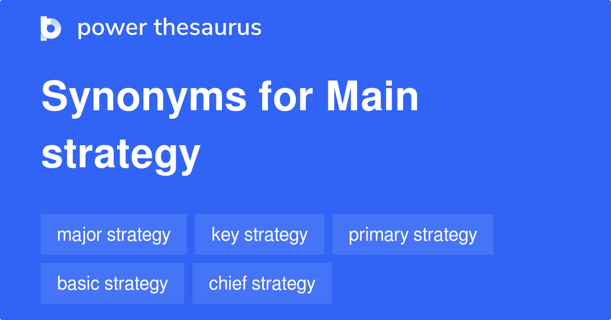 MAIN STRATEGY Synonyms: 239 Similar Phrases