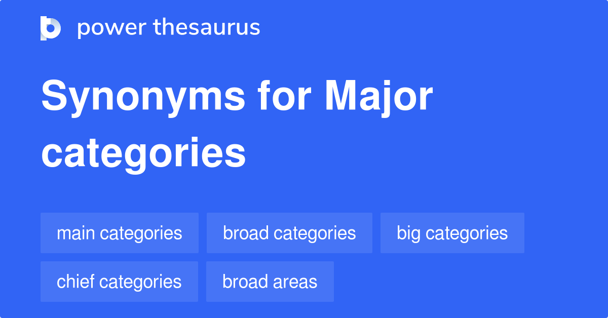 Major Categories synonyms - 67 Words and Phrases for Major Categories