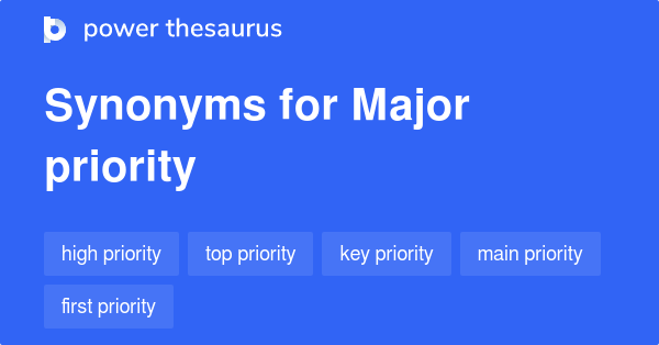 MAJOR PRIORITY Synonyms: 184 Similar Words & Phrases