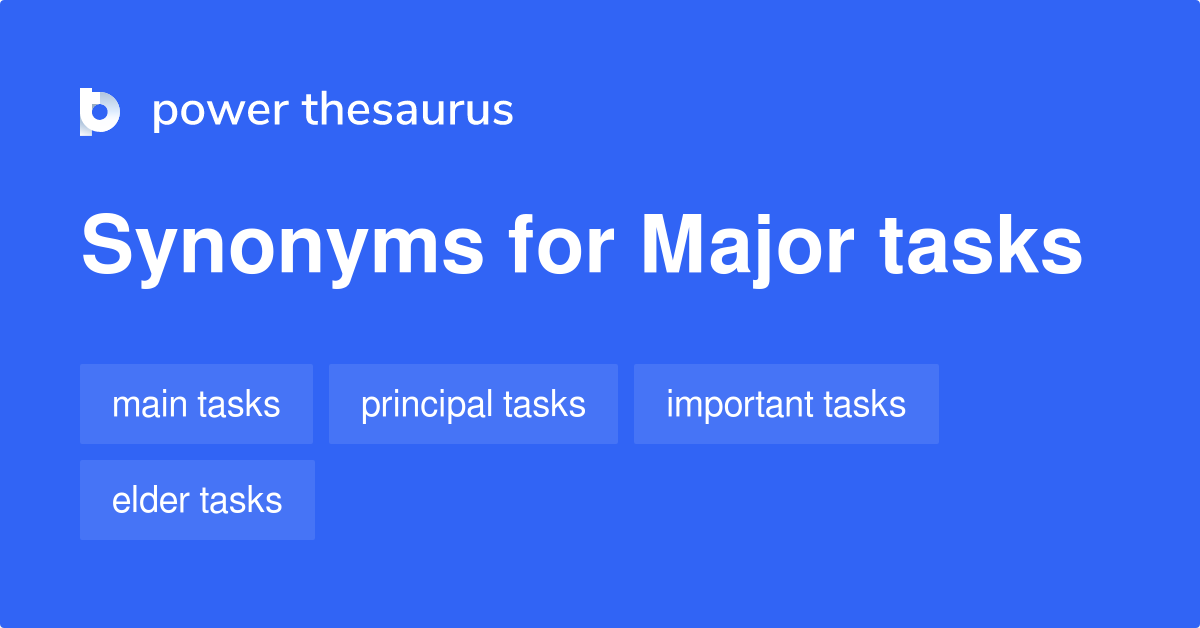 50 MAJOR TASKS Synonyms