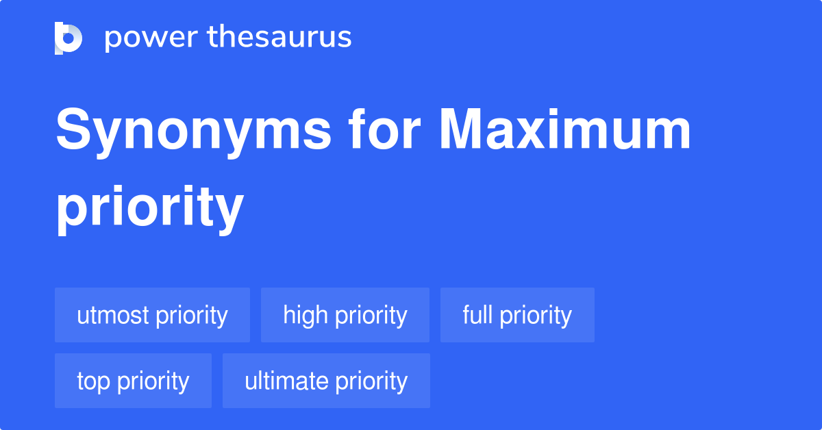 Maximum Priority synonyms - 32 Words and Phrases for Maximum Priority