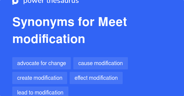 Meet Modification synonyms - 66 Words and Phrases for Meet Modification