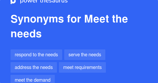 MEET THE NEEDS Synonyms: 287 Similar Phrases