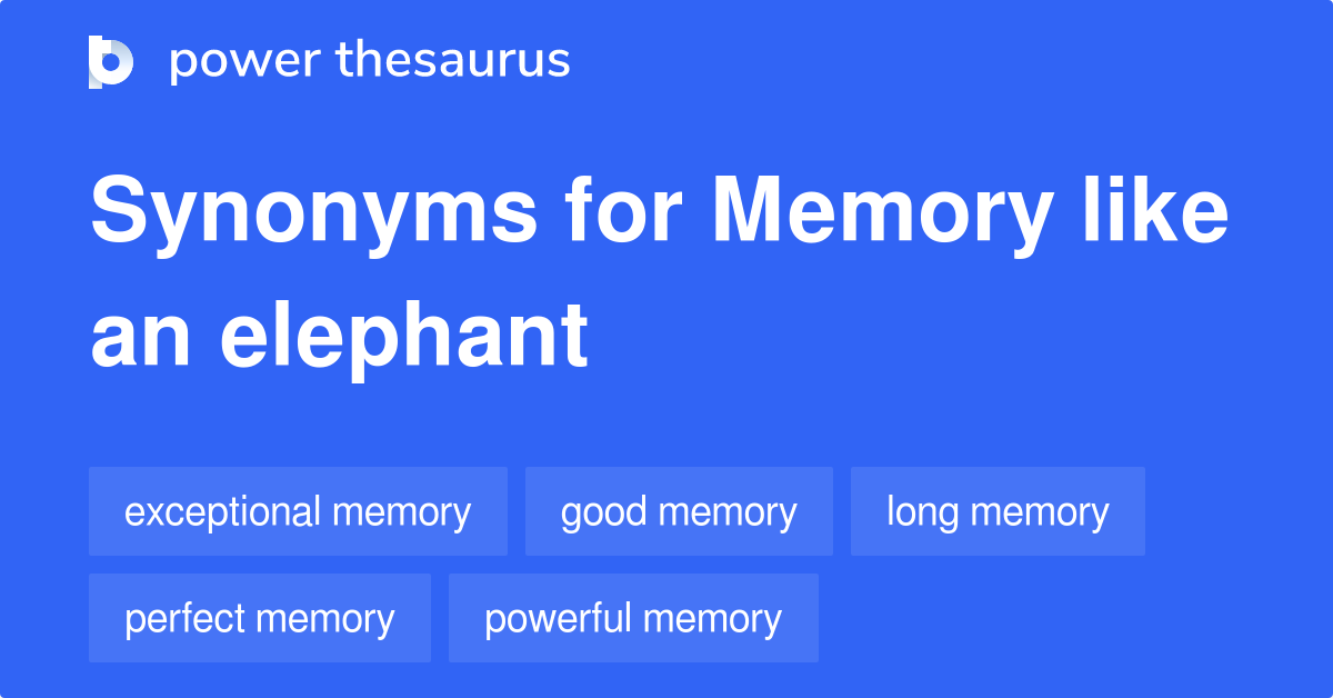 MEMORY LIKE AN ELEPHANT Synonyms: 53 Similar Words & Phrases