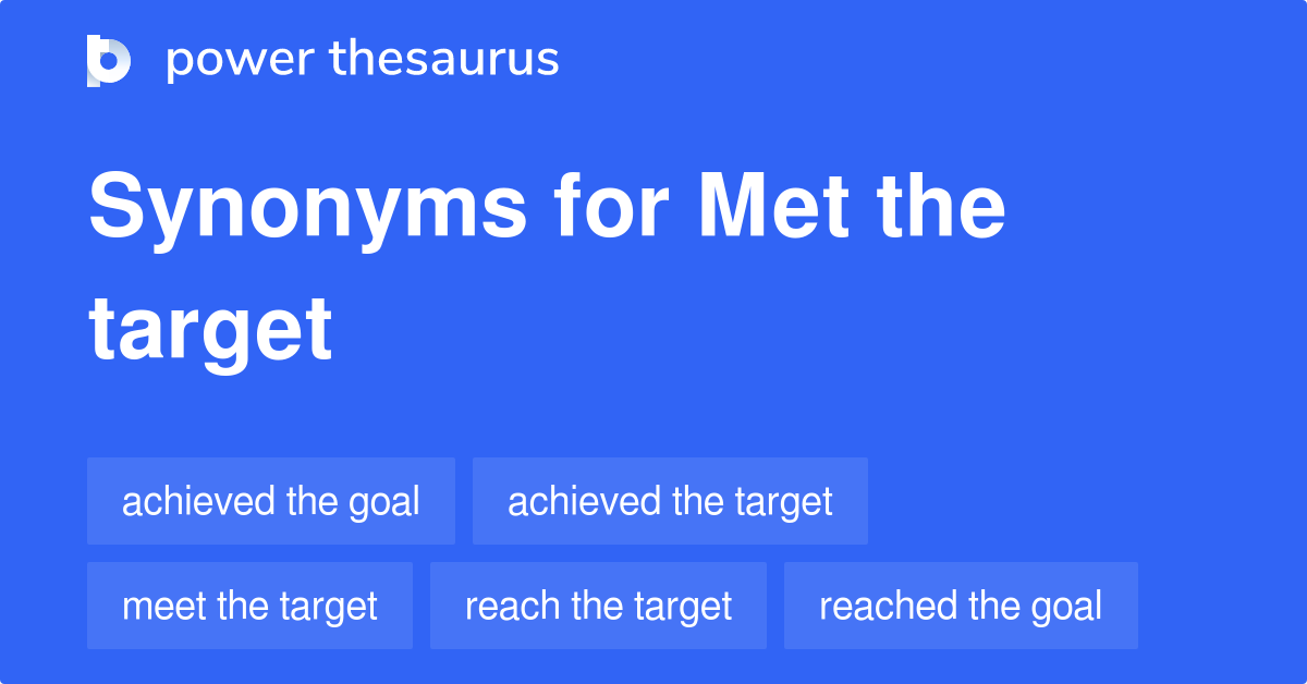 MET THE TARGET Synonyms: 37 Similar Phrases