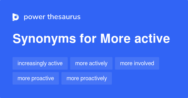 MORE ACTIVE Synonyms: 443 Similar Words & Phrases