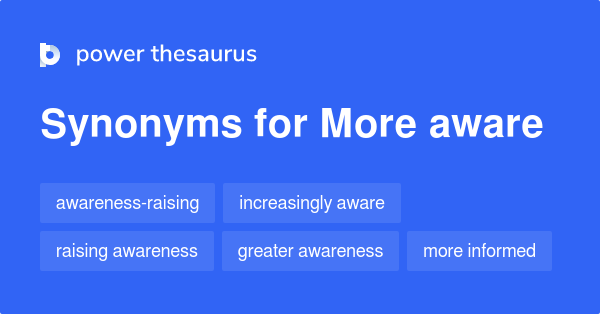 MORE AWARE Synonyms: 639 Similar Words & Phrases