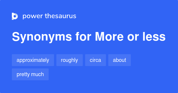 MORE OR LESS Synonyms: 284 Similar Words & Phrases