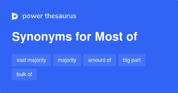 MOST OF Synonyms: 443 Similar Words & Phrases