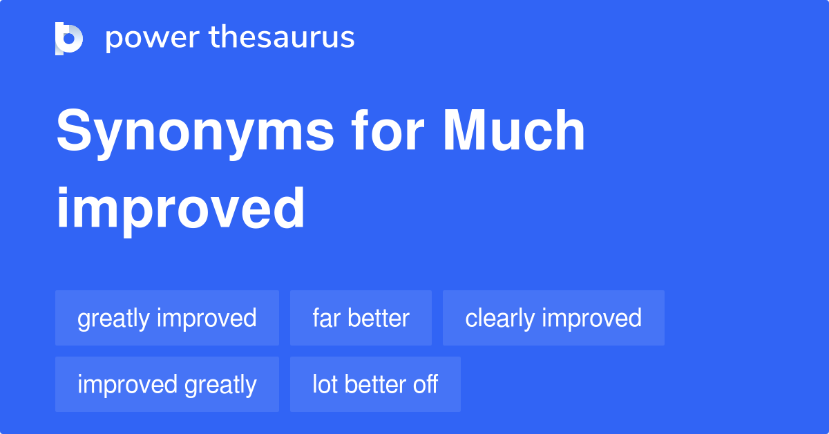 MUCH IMPROVED Synonyms: 108 Similar Phrases